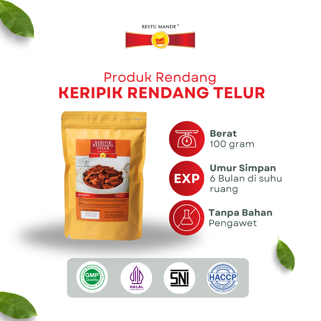 Jual Restu Mande Keripik Rendang Telur Kemasan 100gram | Shopee Indonesia