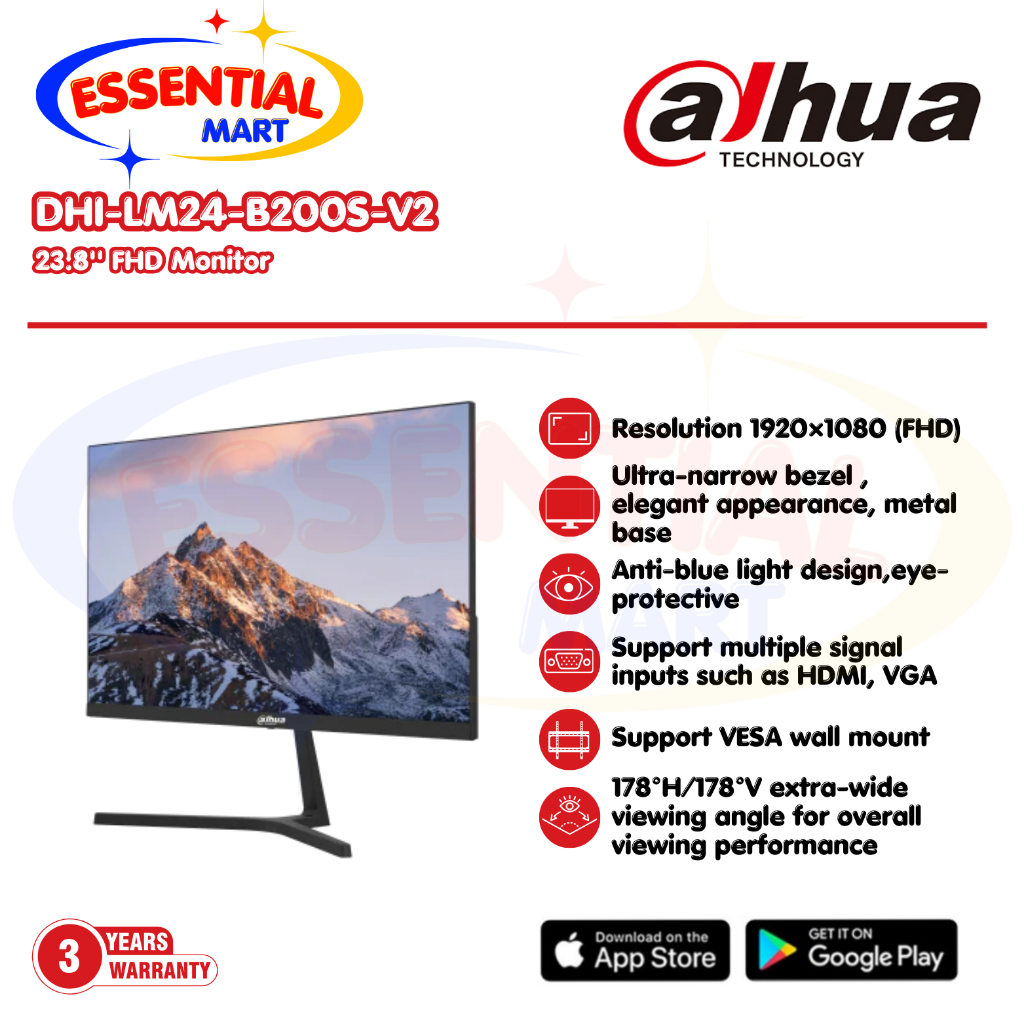 Jual DAHUA DHI-LM24-B200S-V2 23.8 Inch FHD Monitor | Shopee Indonesia