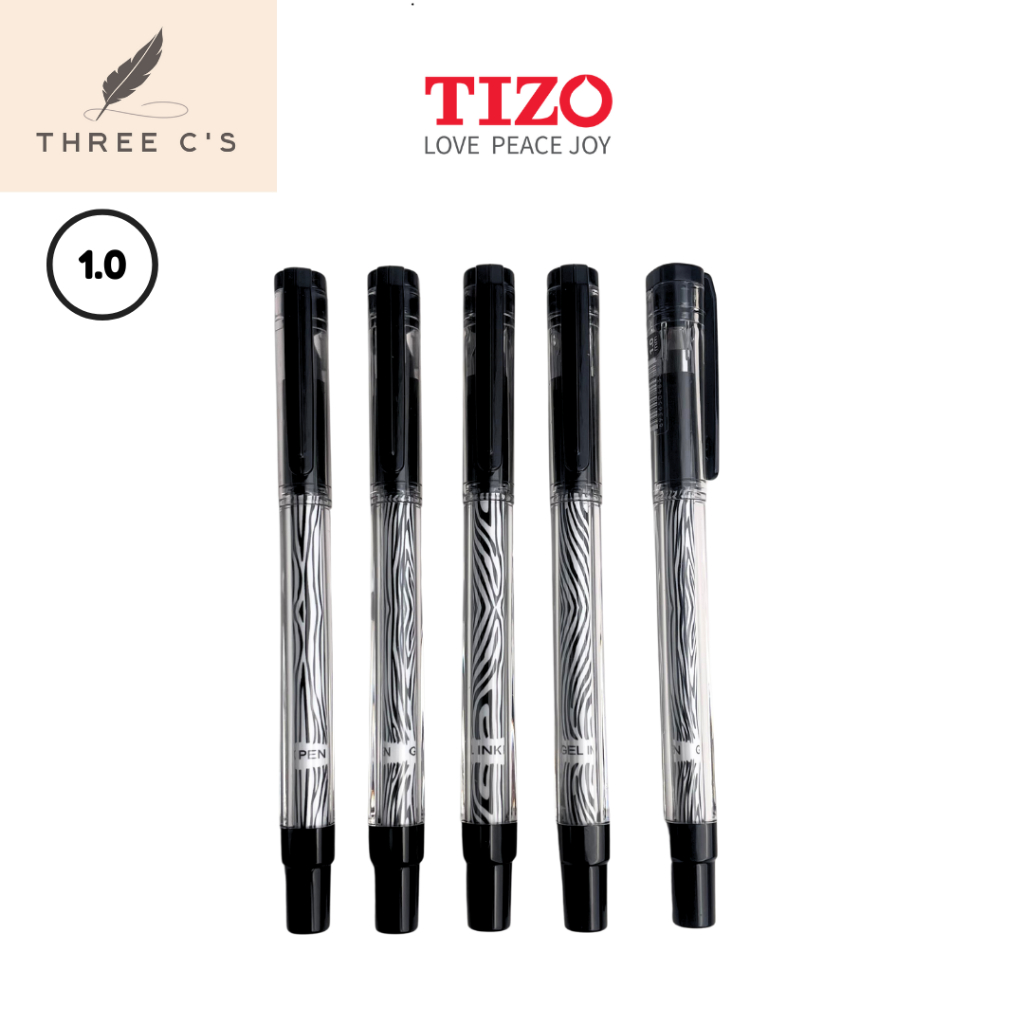 Jual Pulpen Pena Gel Pen Hitam 1.0mm Pena Tanda Tangan Hitam Biru TIZO ...