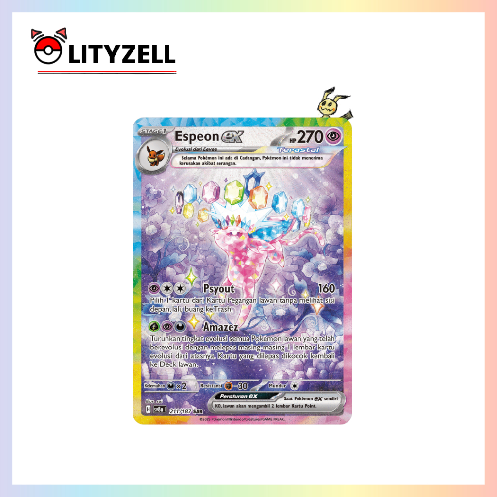 Jual 211/187 Pokemon TCG Indonesia Espeon ex SV8a SAR | Shopee Indonesia