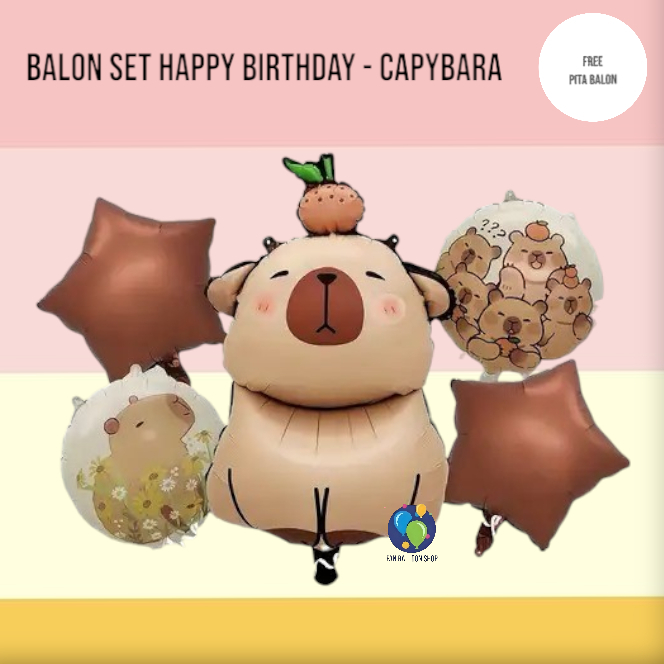 Jual Paket Balon Capybara Ulang Tahun / Set Dekorasi Ulang Tahun Anak ...