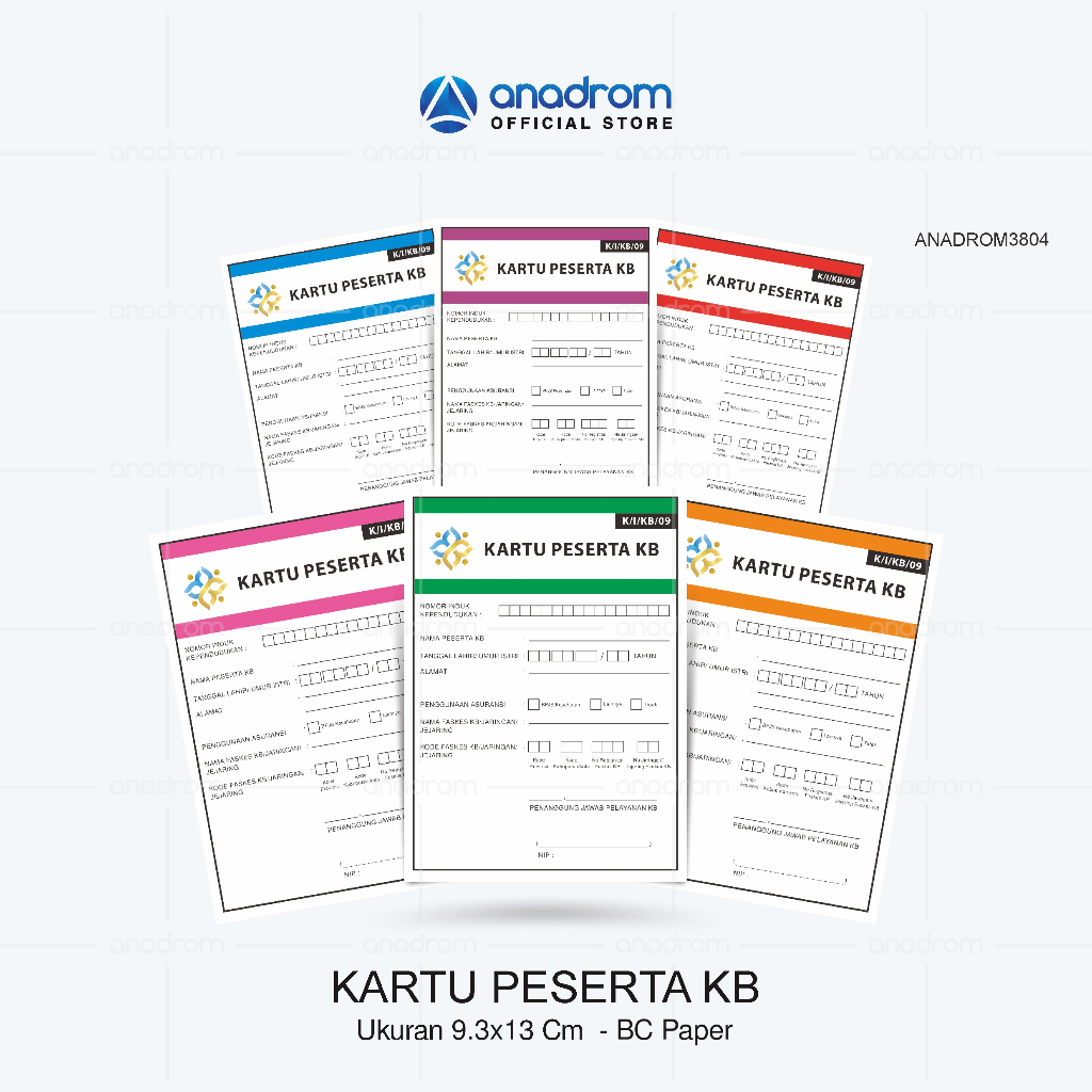 Jual Cetak Kartu KB | Kartu Kerluarga Berencana | Size 9.3x13 Cm ...