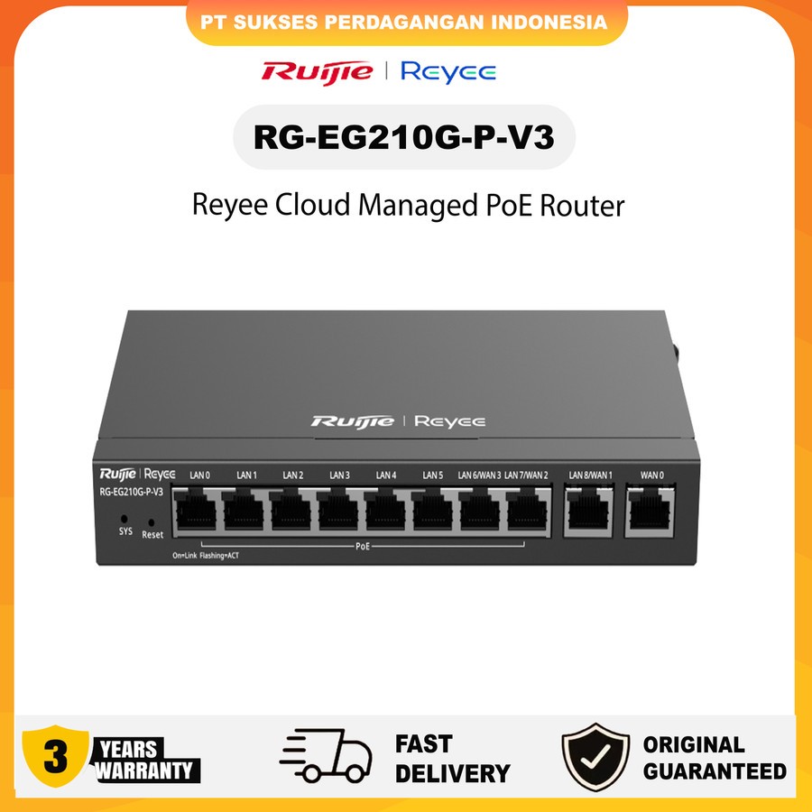 Jual RUIJIE RG-EG210G-P-V3 Reyee Cloud Managed PoE Router | Shopee ...