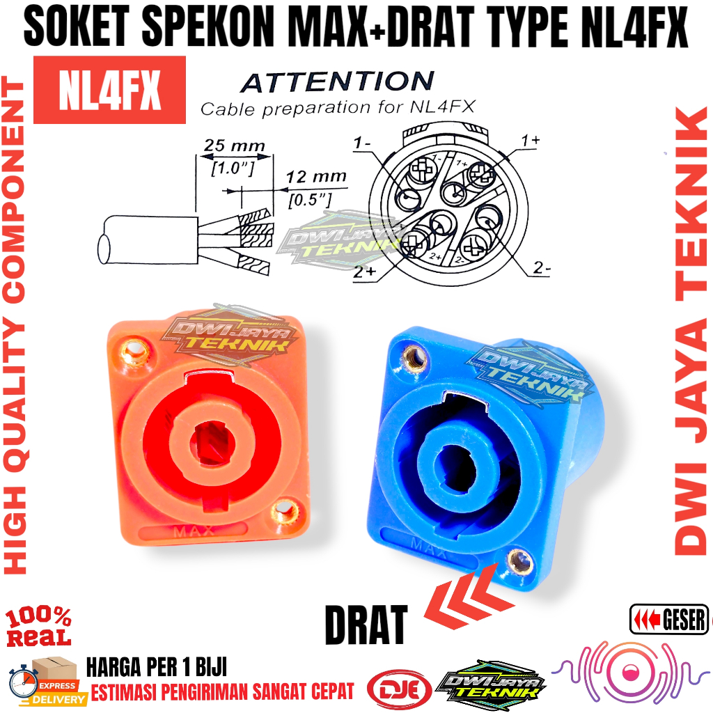 Jual SOCKET AMPLIFIER SPIKON SPEAKON SPICON FEMALE SPEACON SOKET SOCKET ...