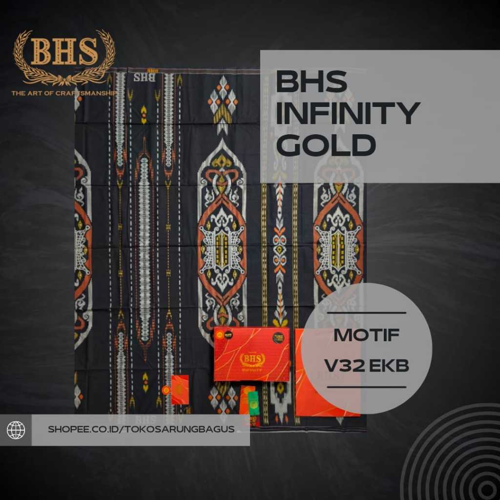 Jual Sarung BHS Infinity Gold Motif V32 PKH EKB | Shopee Indonesia