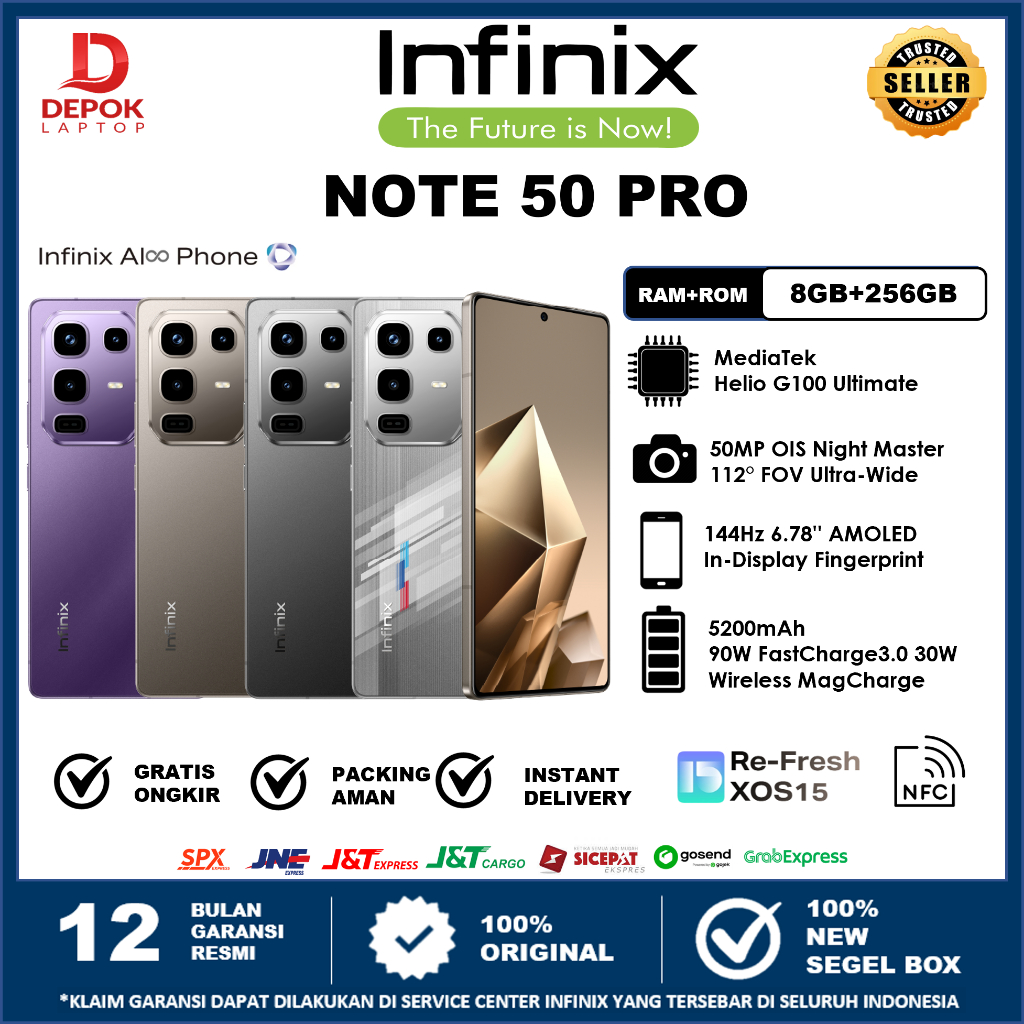 Jual [ READY ] Infinix Note 50 Pro 8/256GB | NFC | Helio G100 | 6.78 ...