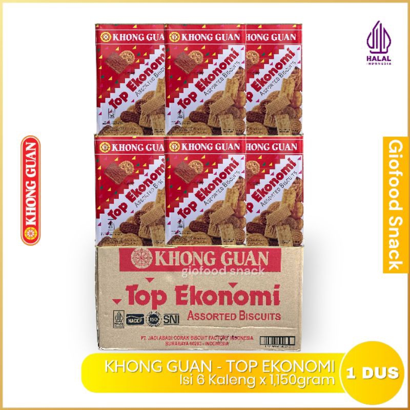 Jual KHONG GUAN TOP EKONOMI 1 Kardus isi 6 Kaleng @1,15KG Kaleng Besar ...