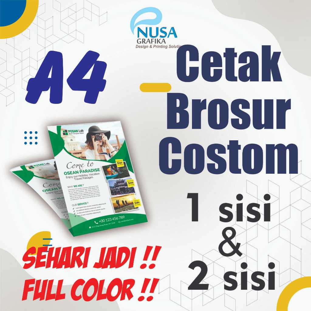 Jual CETAK BROSUR A4 MURAH || CUSTOM BROSUR A4 || CETAK FLYER A4 || SEHARI JADI | Shopee Indonesia