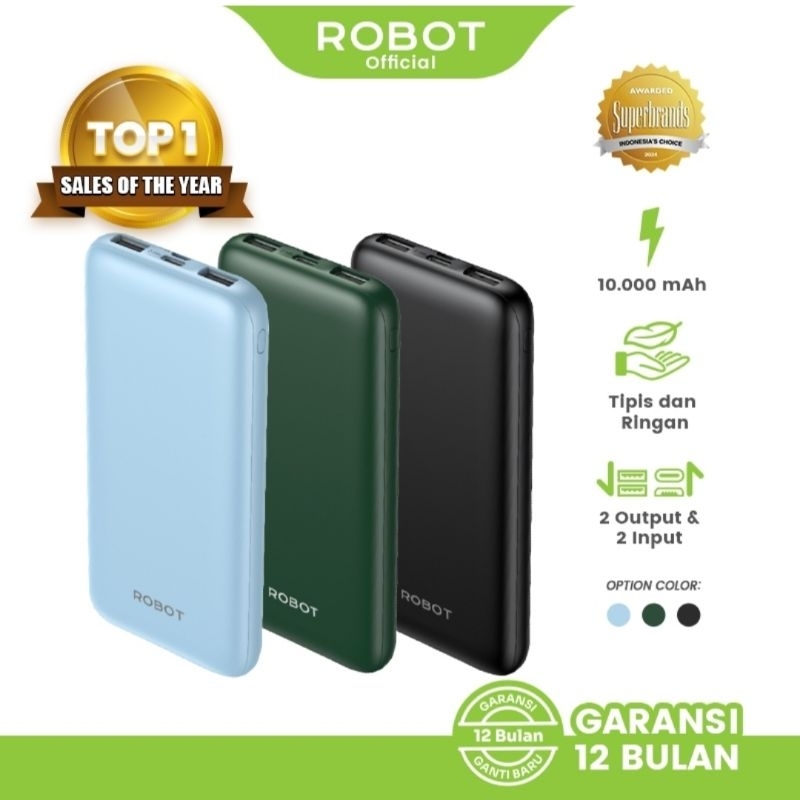 Jual Robot Powerbank RT12 10.000mAh Dual Input/Dual Output USB-A PB ...