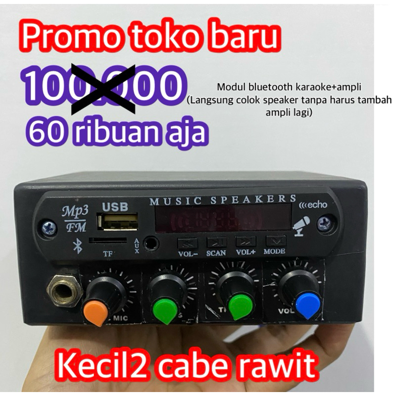Jual modul mp3 bluetooth+karaoke +ampli mini siap pakai(lengkap tone ...