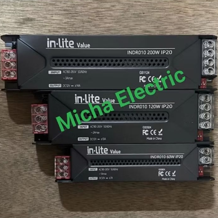 Jual INLITE Power Supply Slim 12V 60W/120W/200W Indoor/ Trafo Adaptor ...