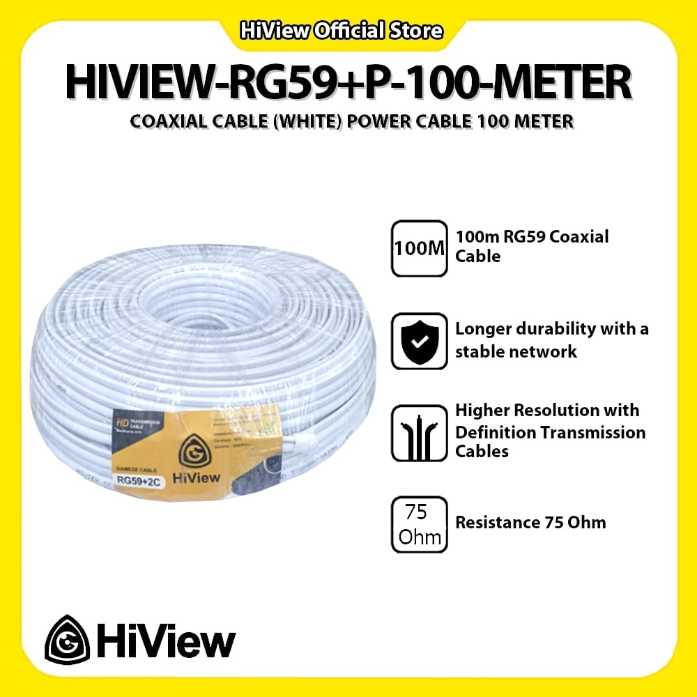 Jual KABEL CCTV COAXIAL HIVIEW RG59+P 100 METER | Shopee Indonesia