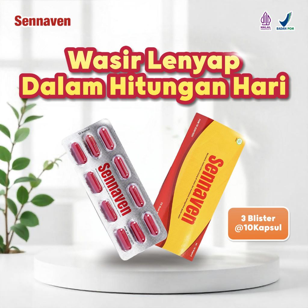 Jual Sennaven 3 Blister Isi 30 Kapsul Wasir Lenyap Tanpa Operasi Badan ...