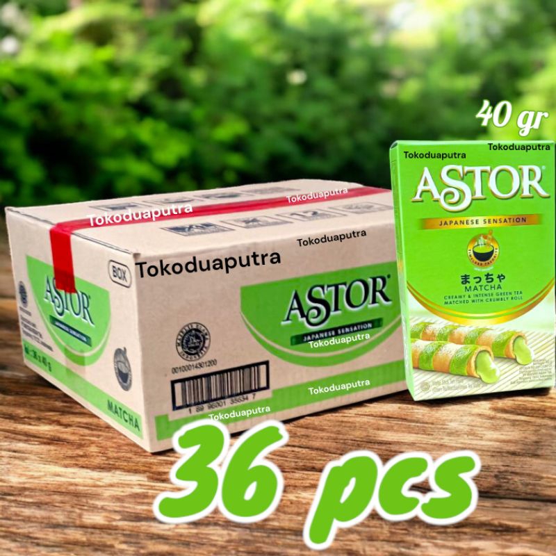 Jual Astor Matcha 40 Gr X 36 Box / Astor Wafer Roll Matcha/ Astor ...