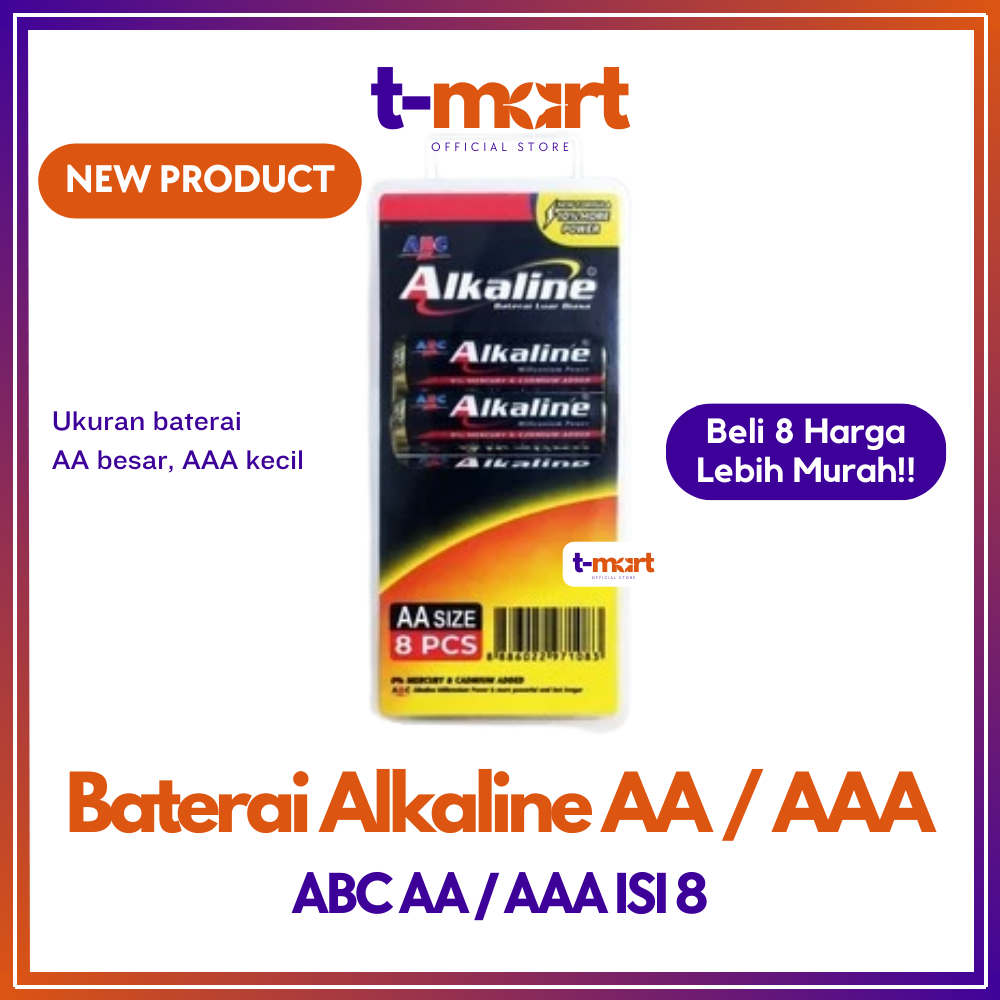 Jual Baterai Alkaline AA isi 8 Pcs ABC Alkaline A2 / A3 isi 8 Pcs ...