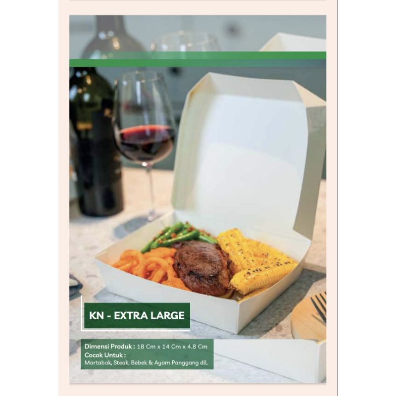 Jual Kinpack KN - Xtra Large 50 pcs ( Paper Lunch Box | Kotak Kemasan ...