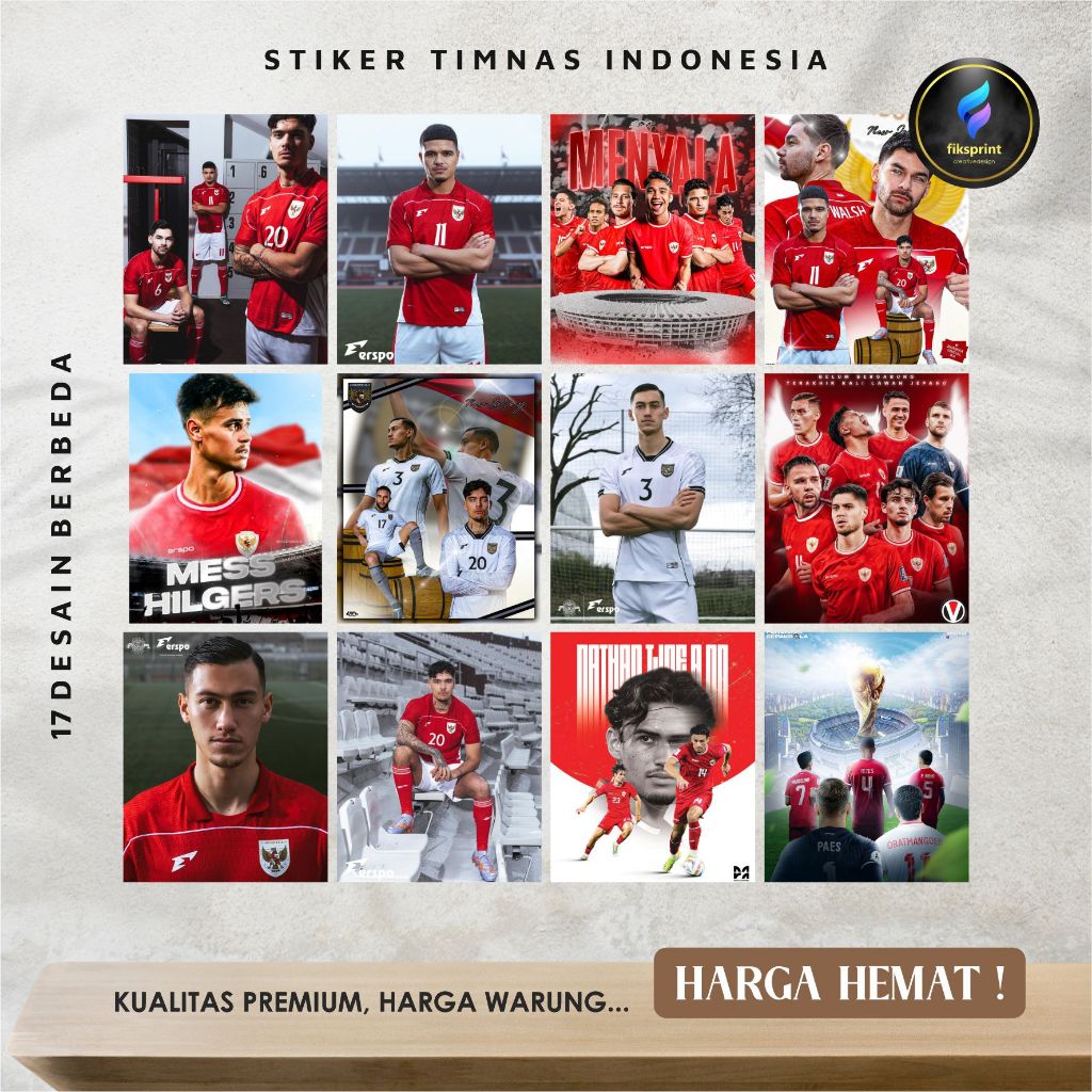 Jual Stiker Timnas Indonesia New Jersey Erspo (1 pack isi 42 pcs ...