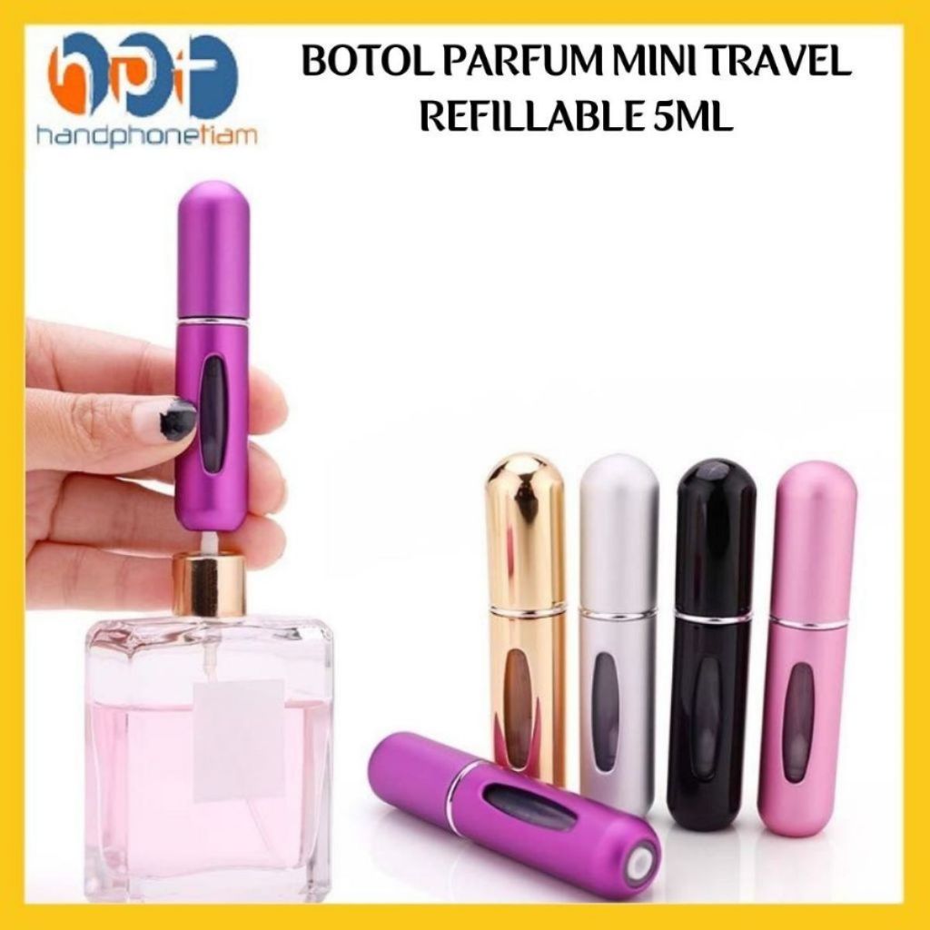Jual BOTOL PARFUM MINI 5ML TRAVEL ALUMINIUM BOTOL SPRAY REFILLABLE ...