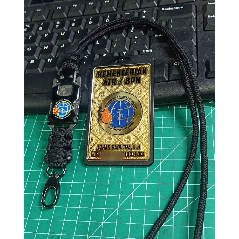 Jual Id card lanyar tactical BPN Name tag BPN plat | Shopee Indonesia