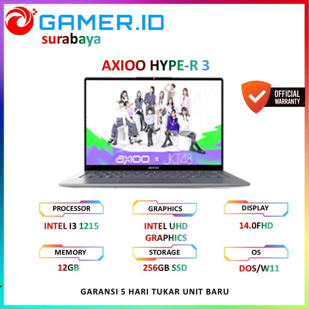 Jual AXIOO HYPE-R 3 I3 1215 12GB 256GB DOS/W11 14.0FHD | Shopee Indonesia