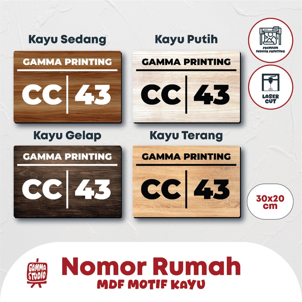 Jual Nomor Rumah MDF Motif Kayu / Papan Alamat MDF Nomer Blok Signage ...