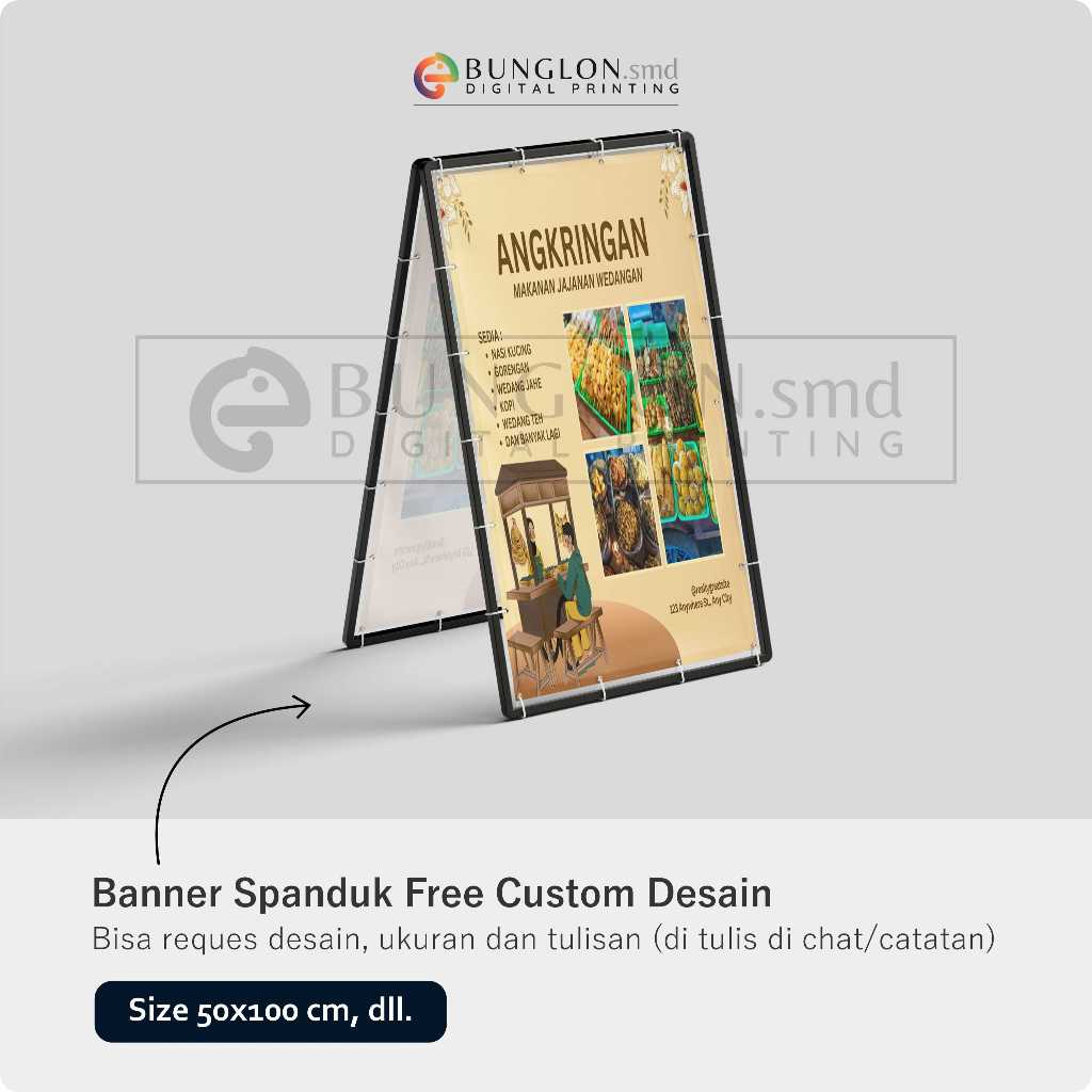 Jual PRINT CETAK SPANDUK BANNER ANGKRINGAN WARNA COKELAT BISA CUSTOM ...