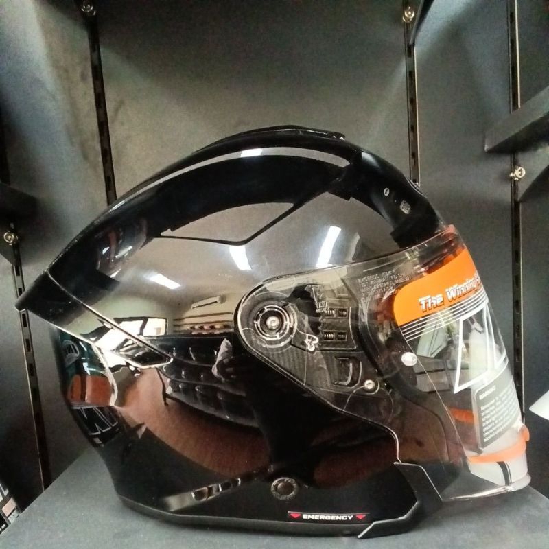 Jual HELM INK TERRA 2 SOLID BLACK (INCLUDE SPOILER) | Shopee Indonesia