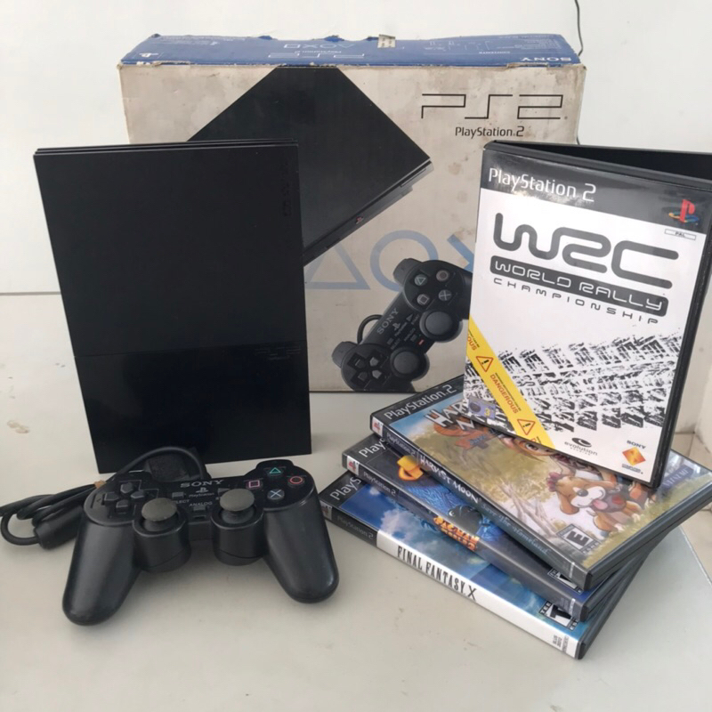 Jual PS2 Slim Optik Fullset Game ps 2 stik dus box | Shopee Indonesia