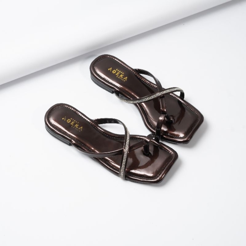 Jual Adk shoes sandal MALVIE mahogani hiasan jelly permata jempol satu ...