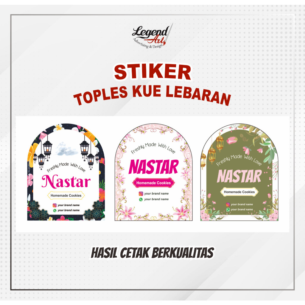 Jual STIKER TOPLES KUE KERING / KUE LEBARAN IDUL FITRI NASTAR / STIKER ...