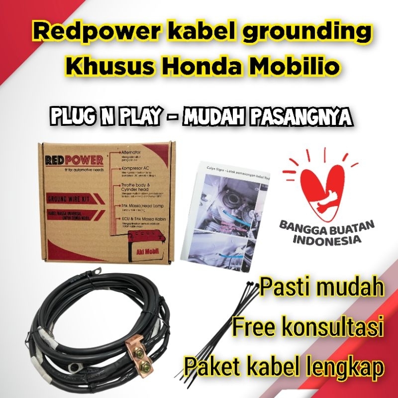 Jual Redpower PNP kabel grounding mobil khusus Honda mobilio ground ...