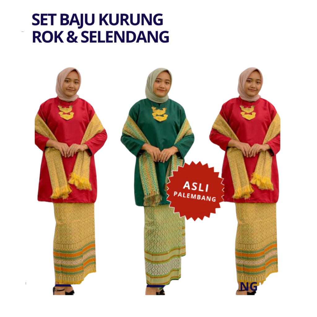 Jual Tino Songket - Set Baju Kurung Rok Songket Dan Selendang - Baju Kurung Melayu | Shopee ...