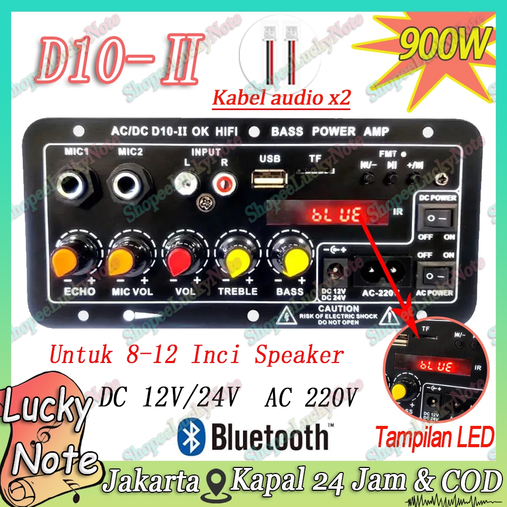 Jual 【COD】 D10-II 900W Amplifier bluetooth Power amplifier Amplifier ...
