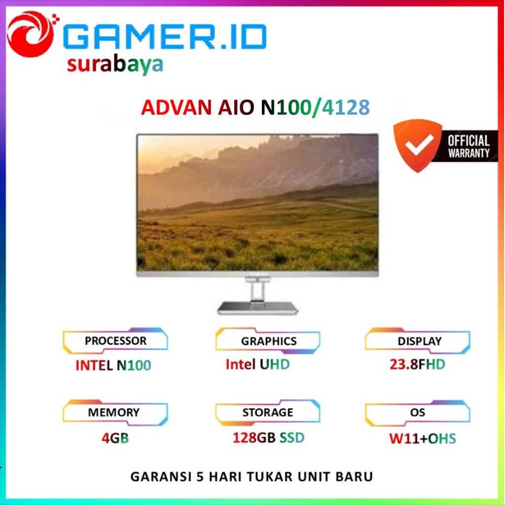 Jual ADVAN AIO N100 4/8GB 128/256GB 23.8FHD | Shopee Indonesia