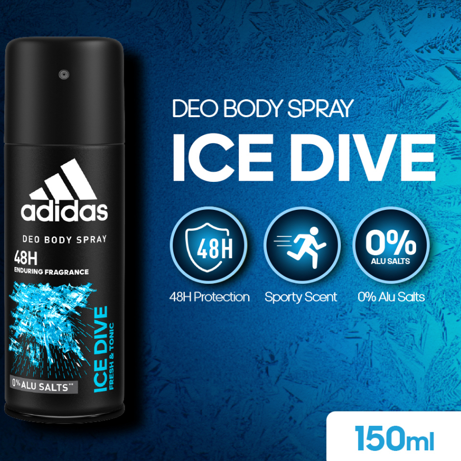 Jual ADIDAS Deo Body Spray Ice Dive 150ml | Shopee Indonesia
