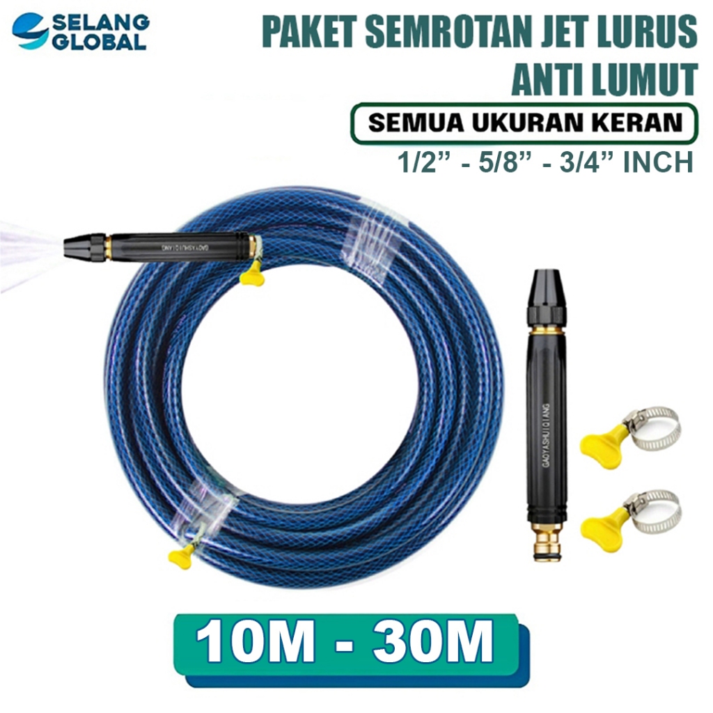 Jual GLOBAL Paket Semprotan Selang Air 30 Meter Selang Air Cuci Motor Cuci Mobil Siram Tanaman ...