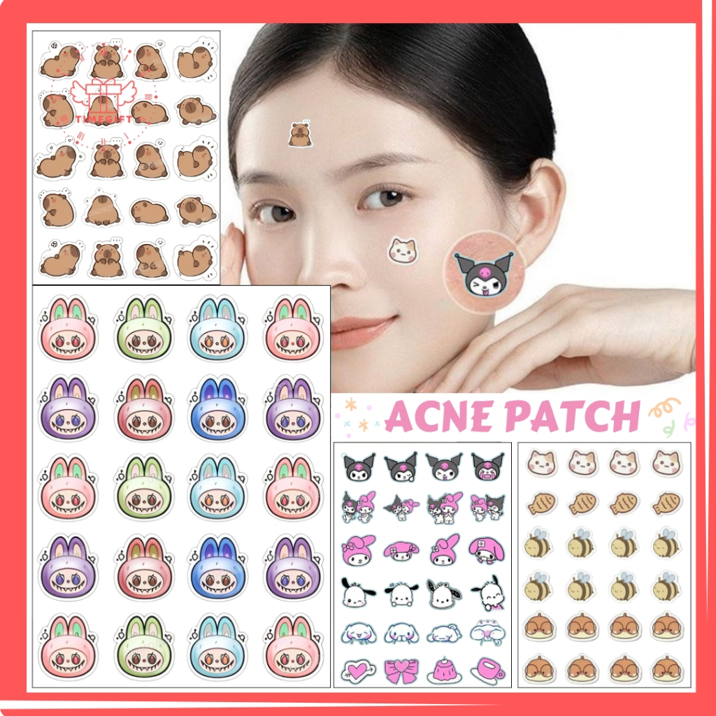 Jual Acne Patch Lucu Stiker Jerawat Karakter Labubu Kuromi Capybara ...