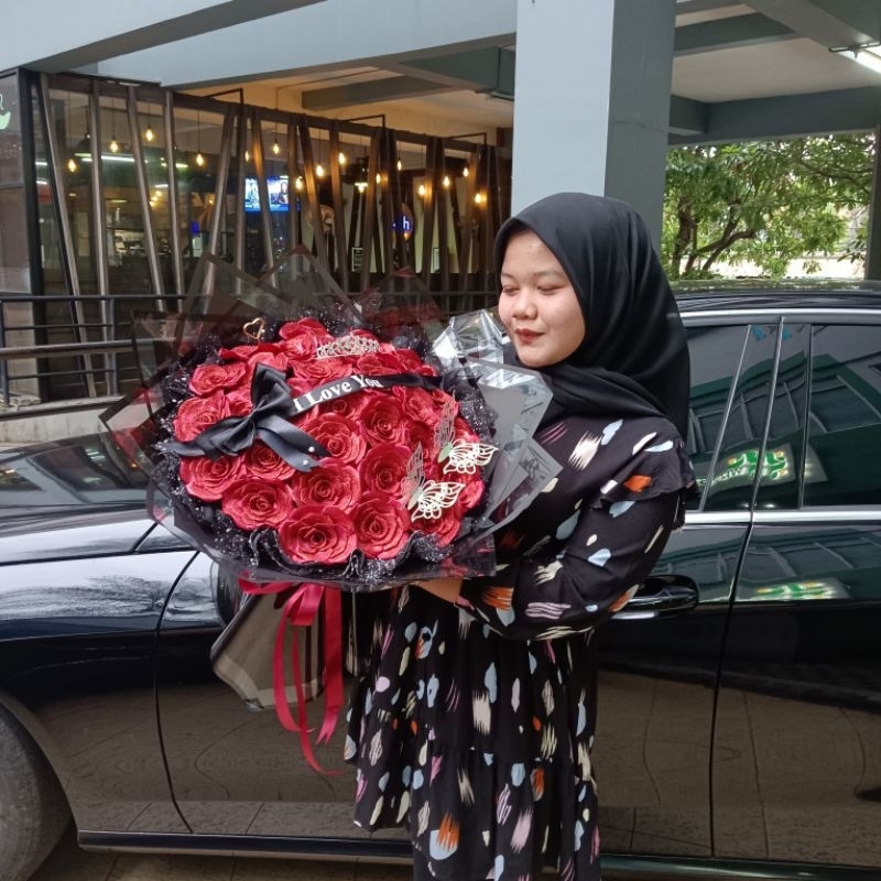 Jual Buket bunga pita satin glitter 30 tangkai - Bouquet Jumbo - Buket ...