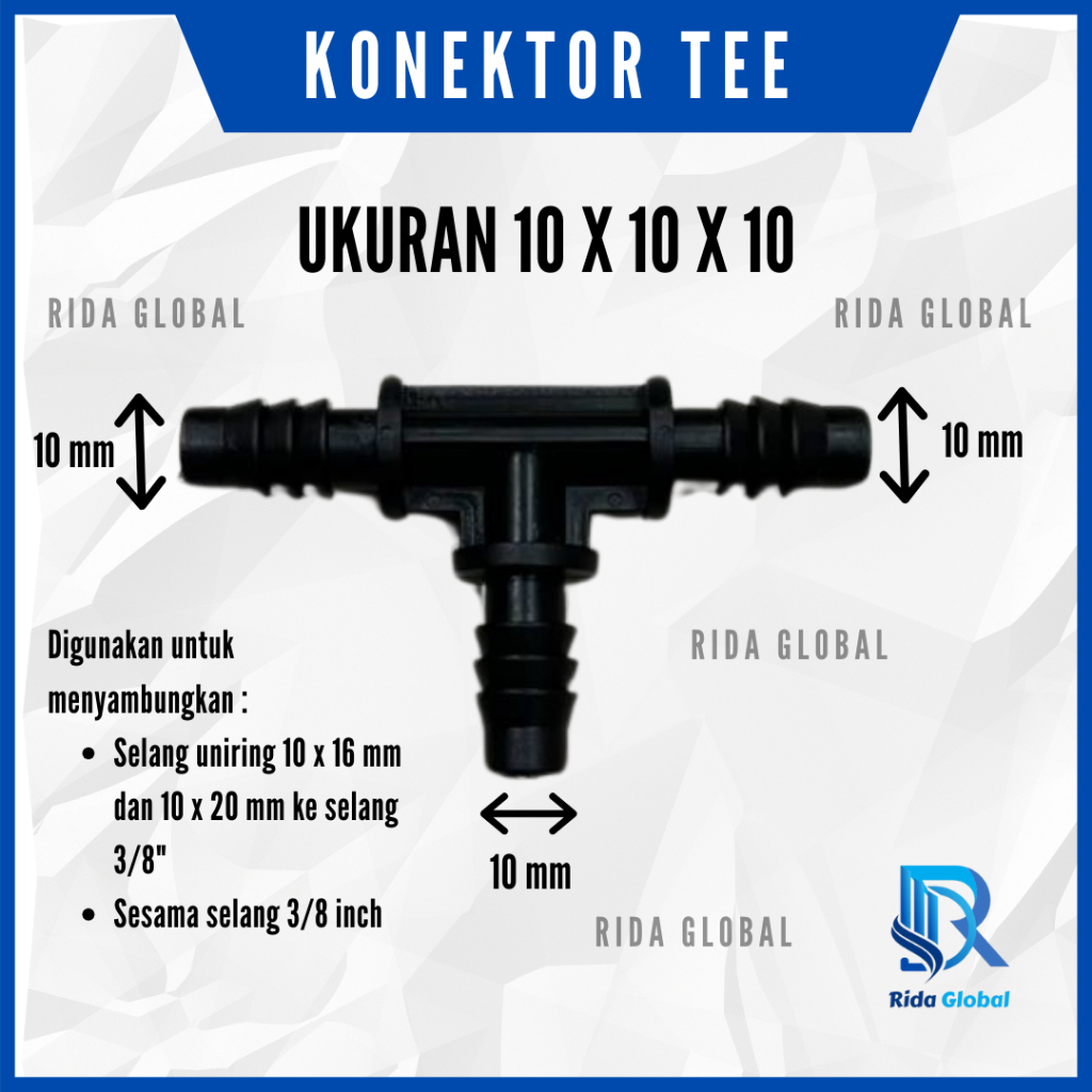 Jual Sambungan Selang Aerator Uniring Konektor Tee Reducer 10mm ...