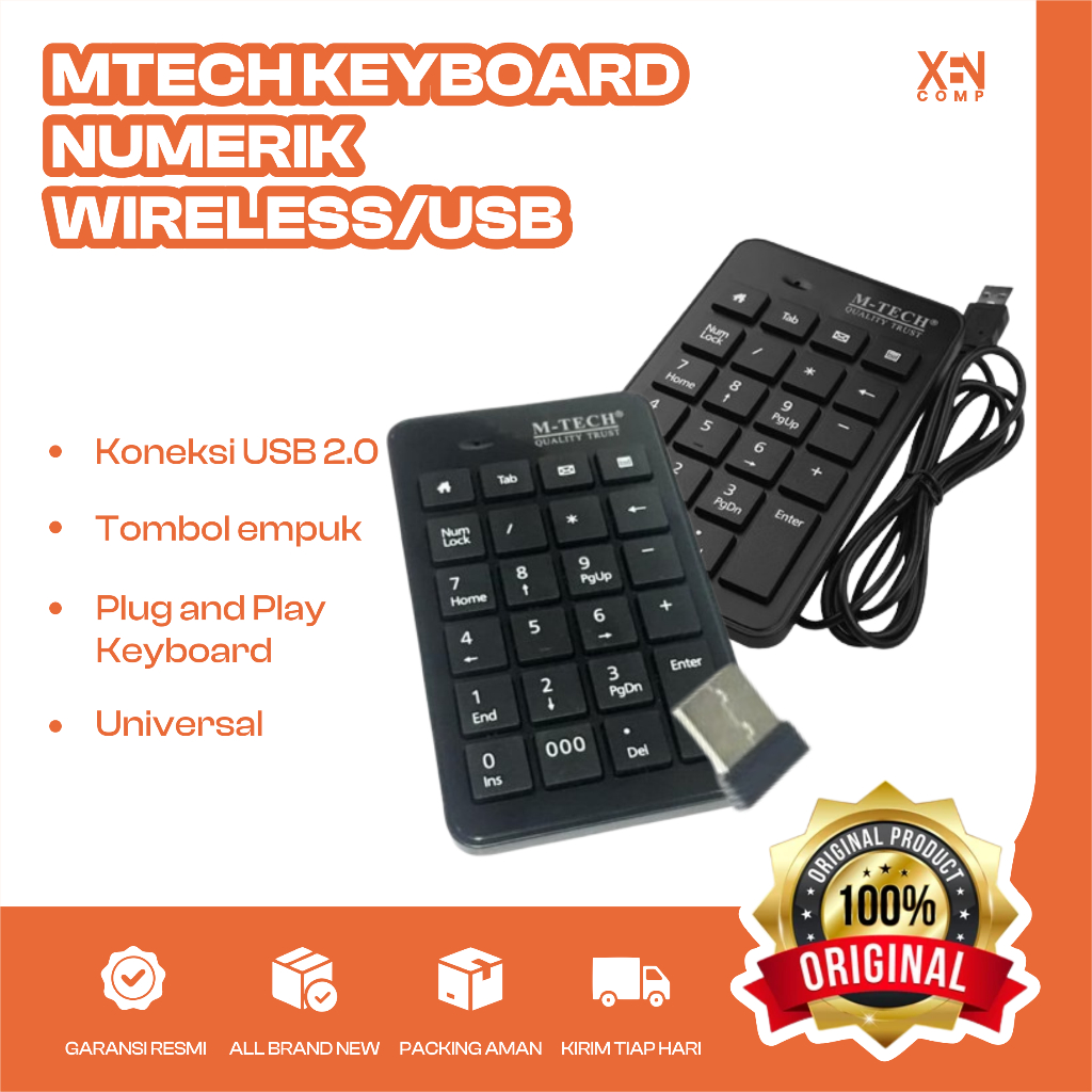 Jual MTech Keyboard Numerik Wireless 2.4GHz / USB Interface USB 2.0 M ...