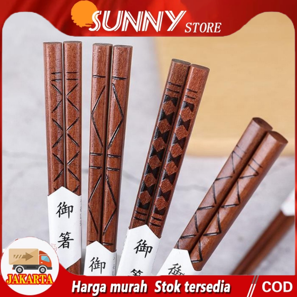 Jual Rainbow Home sumpit kayu gaya jepang/sumpit kayu premium isi ...