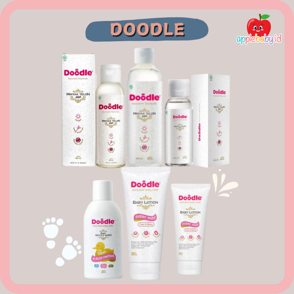 Jual DOODLE - MINYAK TELON GREEN TEA 60ML, 100ML, 250ML- FACE & BODY ...