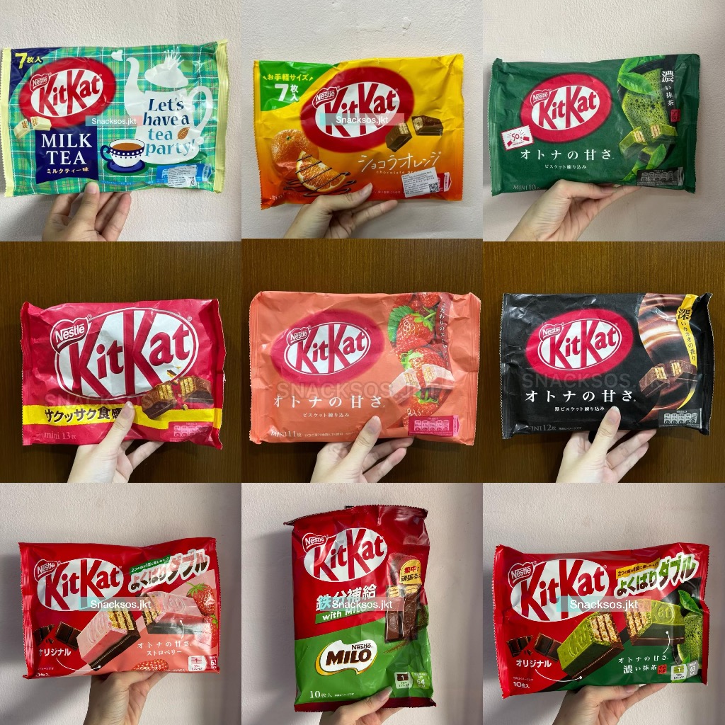 Jual KITKAT MINI DARK CHOCOLATE MATCHA / ORIGINAL / KITKAT MILO ...