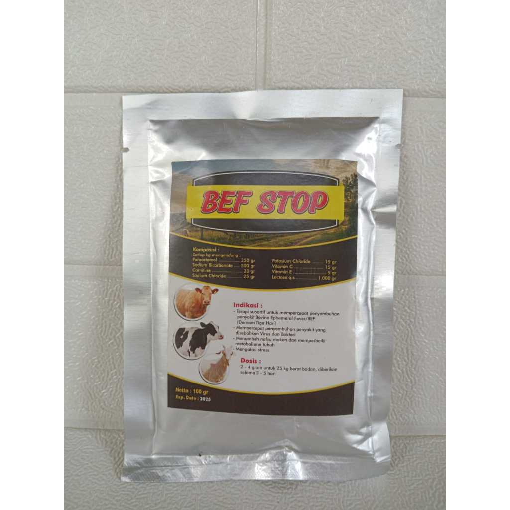 Jual Bef Stop Obat Demam, Pilek dan Anti Stress pada Sapi dan Kambing ...