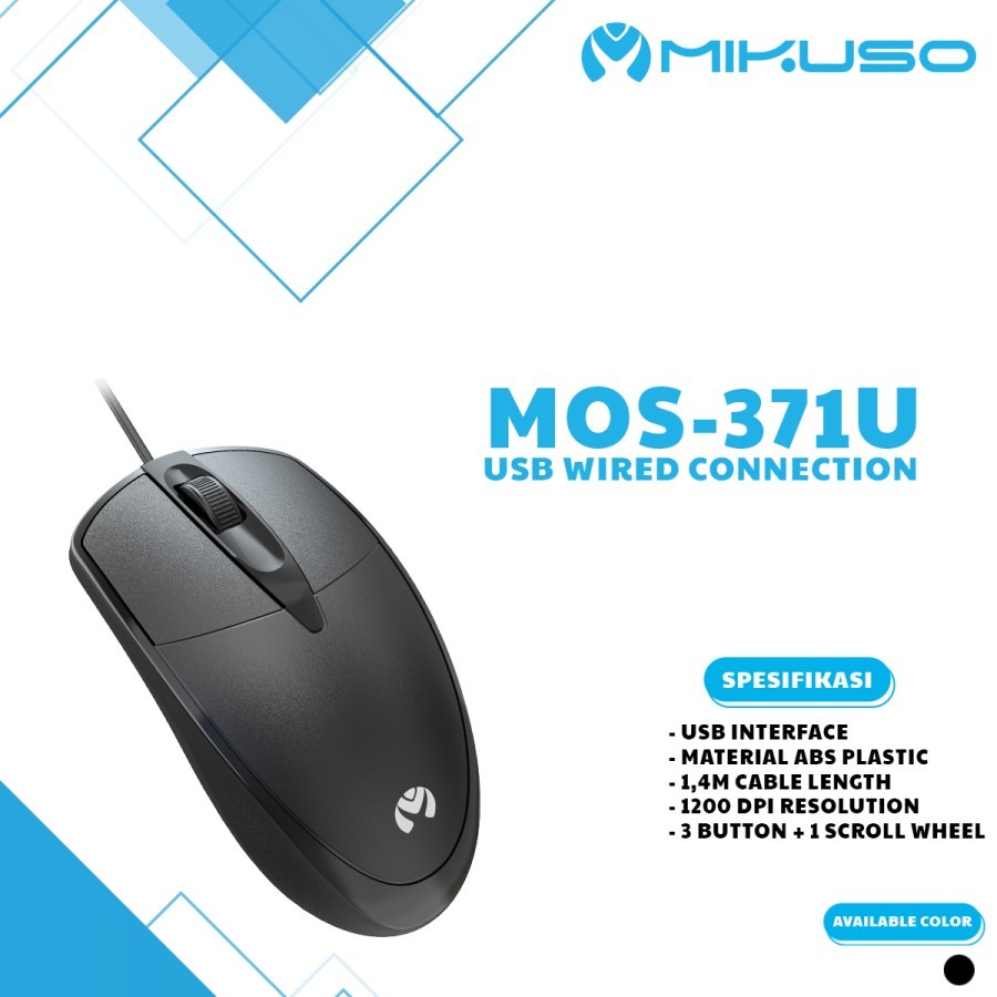 Jual Mouse Kabel MIKUSO MOS-371U Optical Mouse 1200 DPI Cable 140CM ...