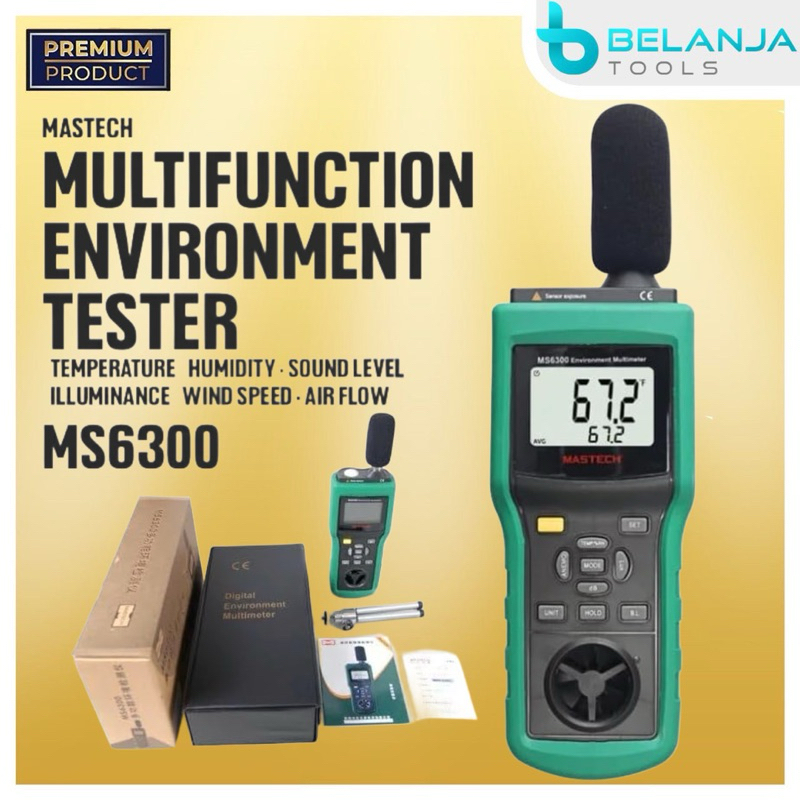 Jual Environment Tester MASTECH MS6300 - Ukur Suhu Kelembaban Cahaya ...