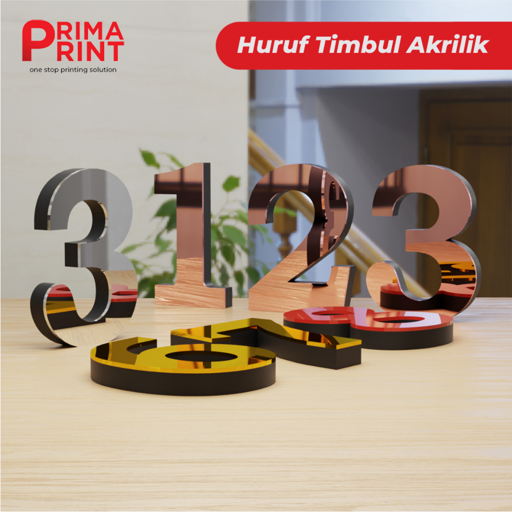 Jual Nomor Rumah Angka Timbul Akrilik Tahan Air 3D 10 CM I Nomor Rumah ...