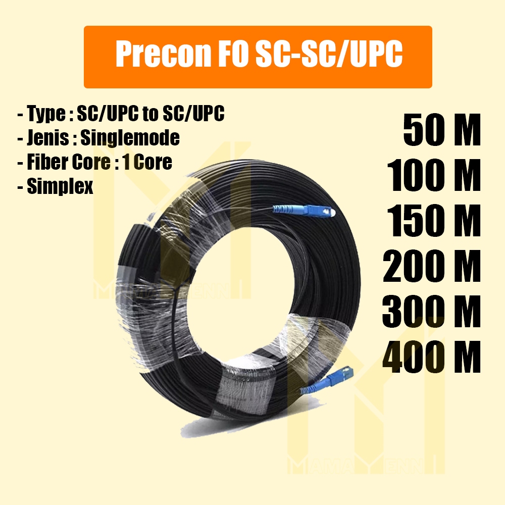 Jual Kabel FO Precon SC-SC /Kabel Fiber Optic Pre Connector 1 Core - FO 50M/100M/150M/200M/300M ...