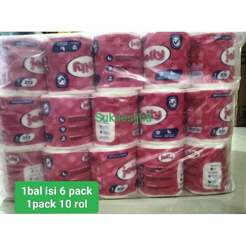 Jual (1 bal isi 60 rol)Tisu Jolly gulung 212 sheet/Tissue Toilet Jolly ...