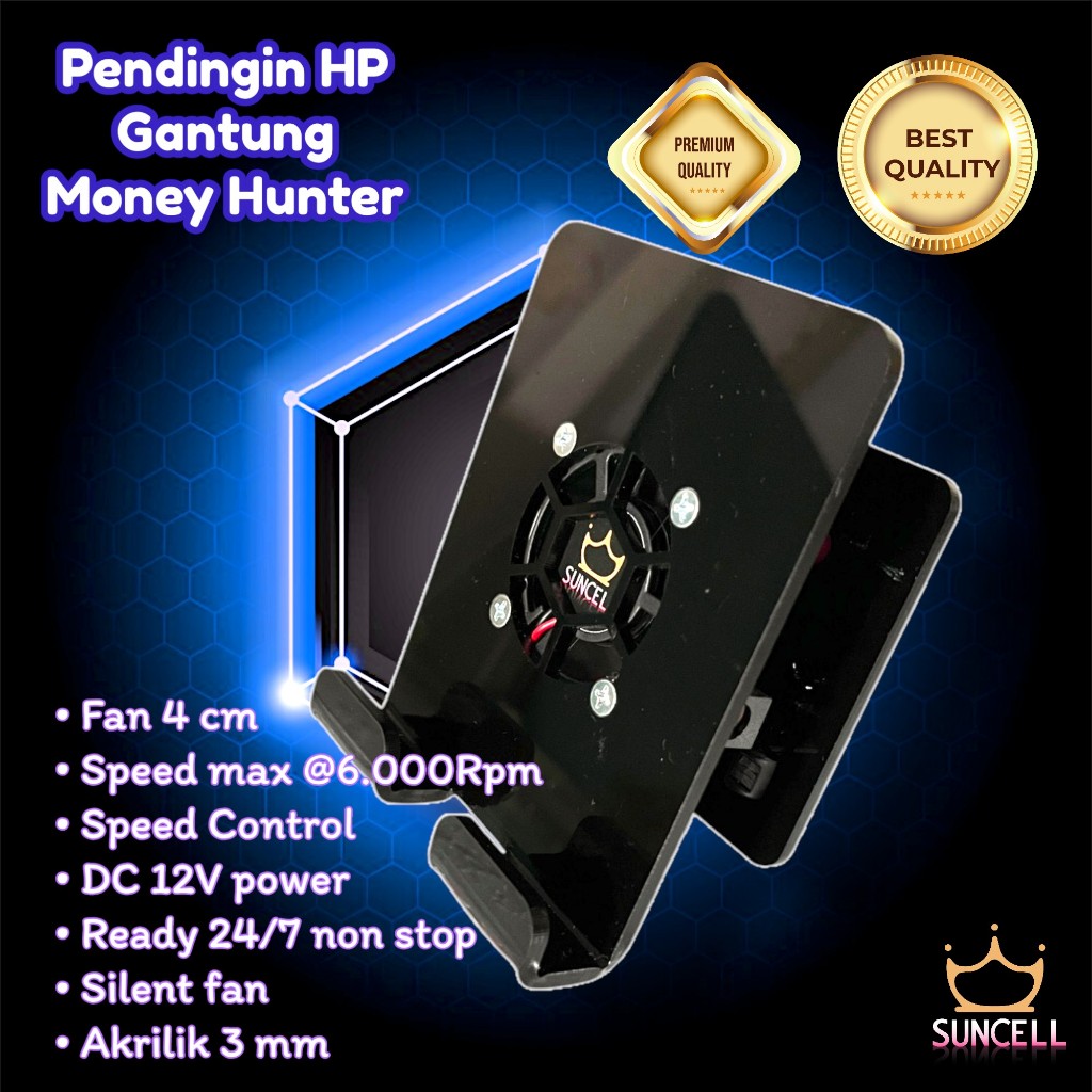 Jual Pendingin HP Gantung dengan Fan suncell 4 cm @6.000 Rpm untuk Money hunter nuyul app dan ...